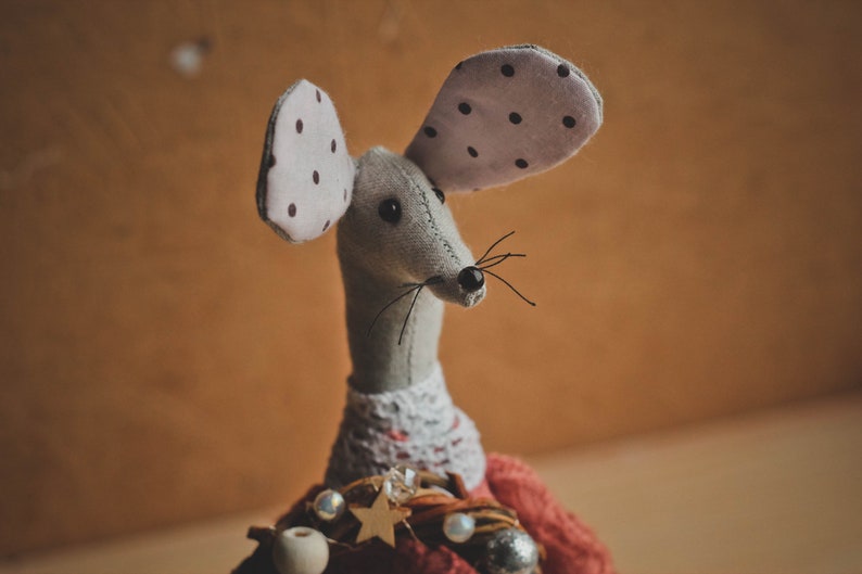 Handmade Mouse With Christmas Wreath Mouse Symbol of New - Etsy