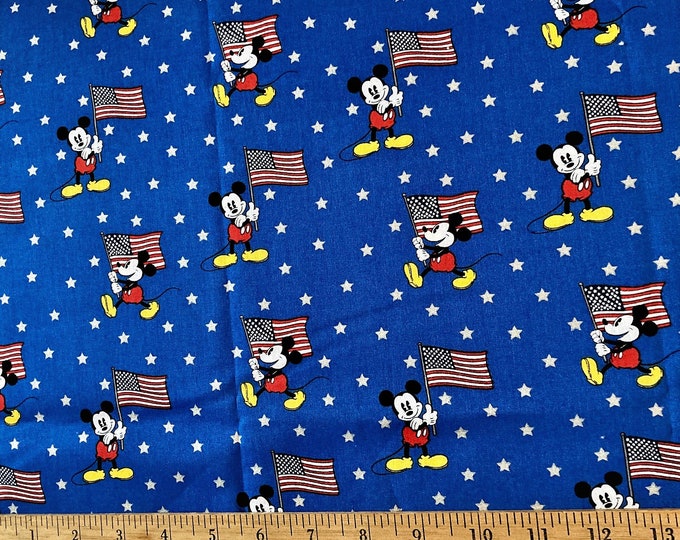 Mickey Mouse Patriotic Flag Cotton Fabric Disney 1/4 Yards - Etsy