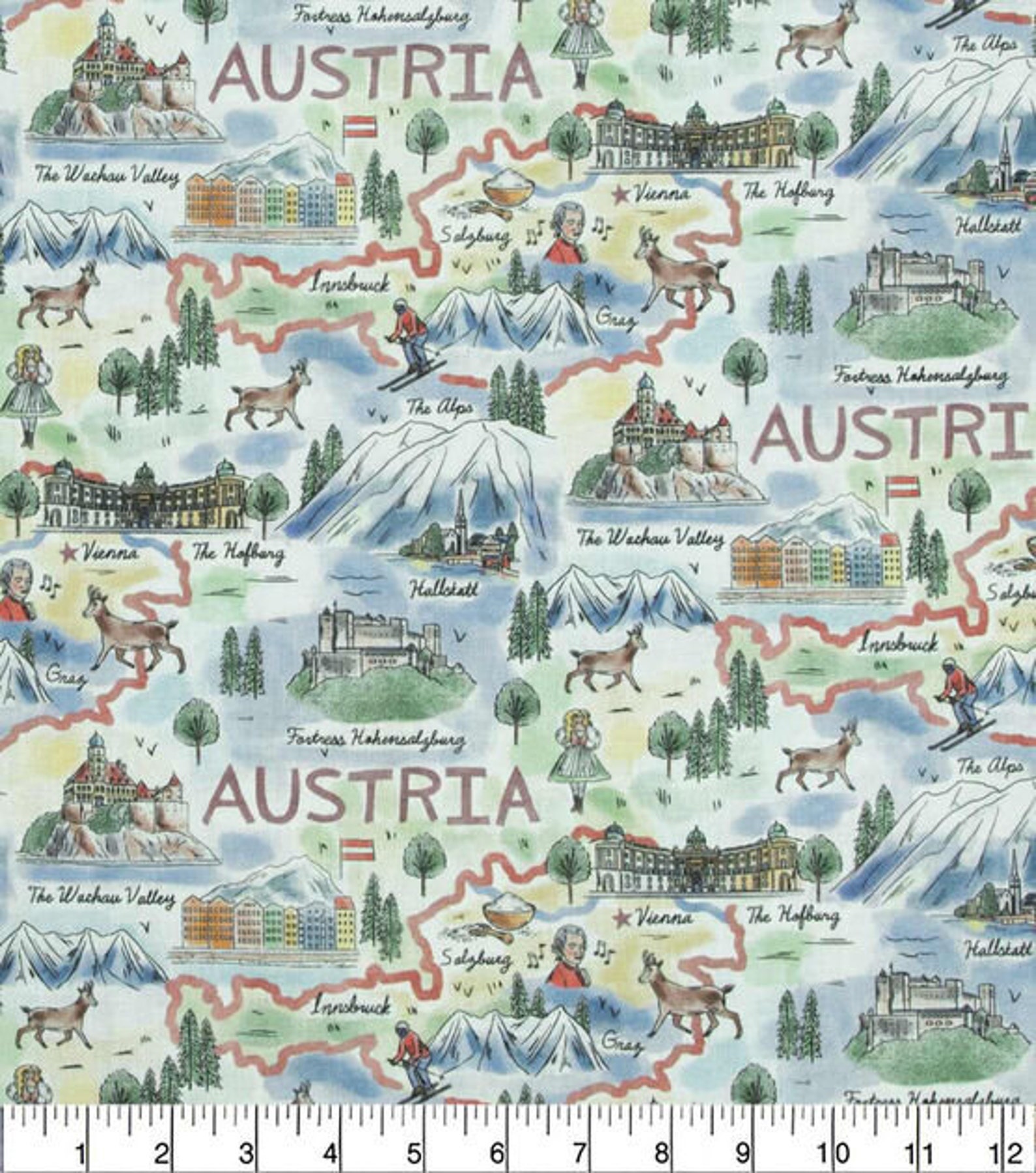 Austria Premium 100% Cotton Fabric Limited Edition Country - Etsy