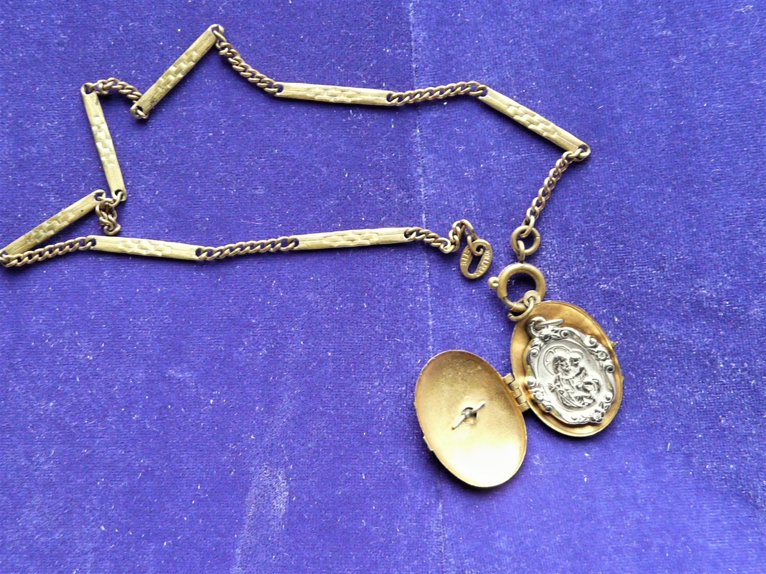 Brass Mary Jesus Locket on Kollmar Kette Watch Chain - Etsy