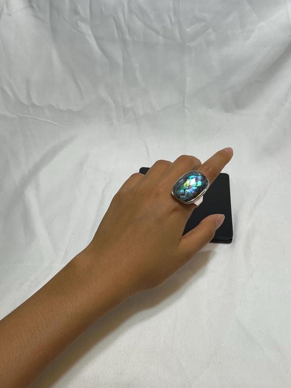 Crystal Overlay 925 Sterling Silver Abalone Shell Rec… - Gem