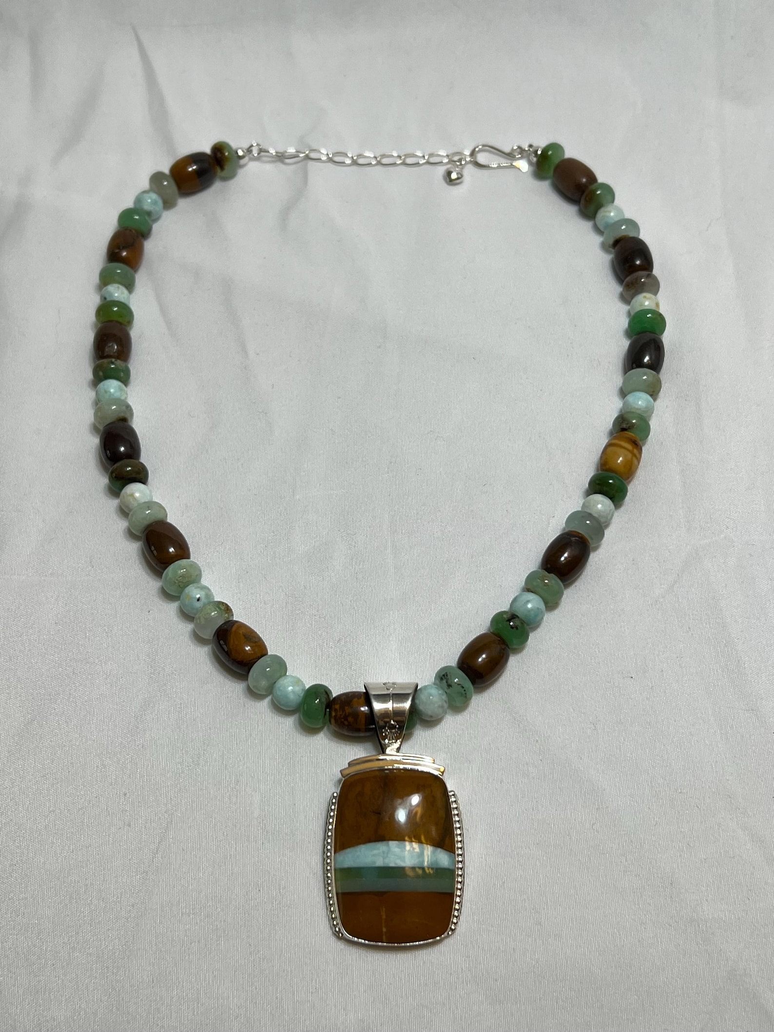 Jay King 925 Sterling Silver Bonded Chakra Worry Stone Pendant and ...