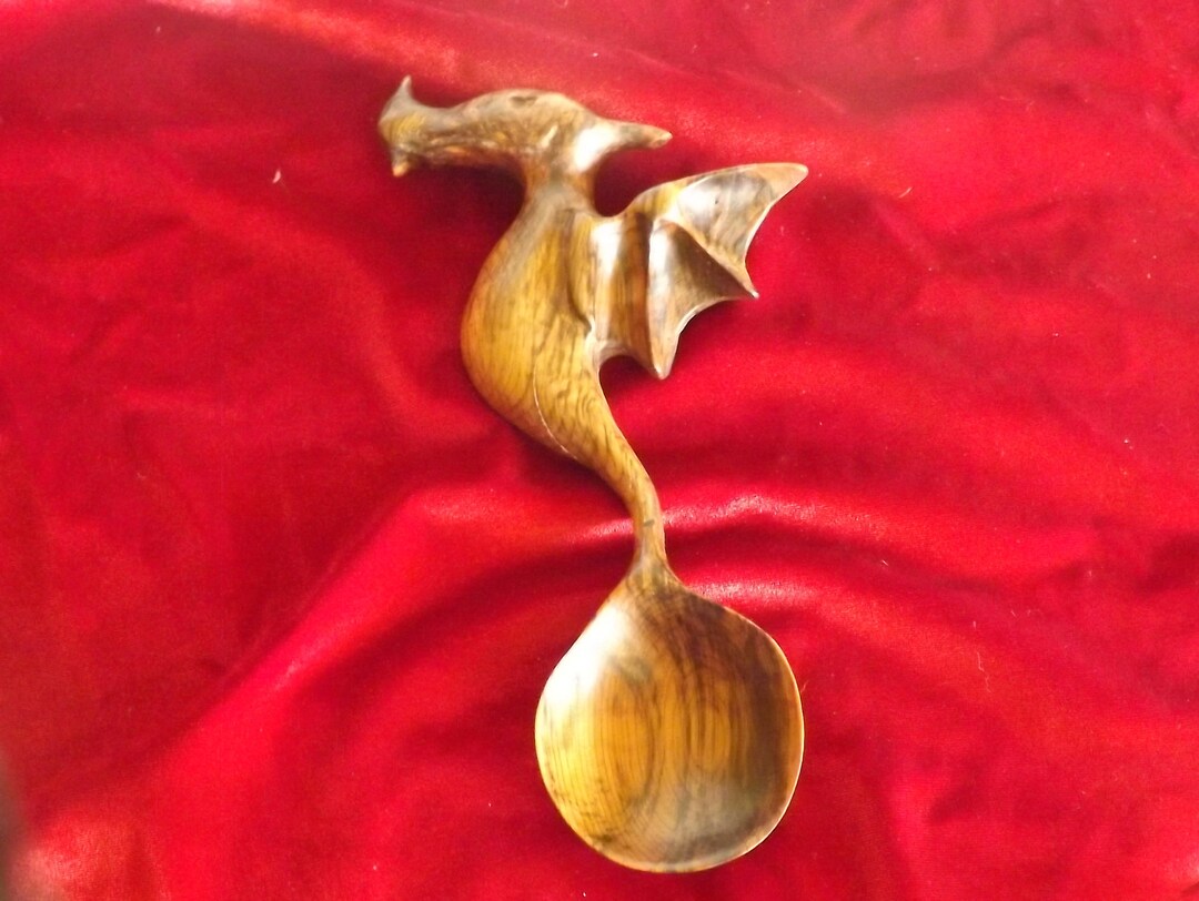 Dragon Spoon Wood Spoon Wooden Spoon Carved Spoon Elm - Etsy