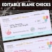 Editable Blank Check Template, Kids, Holiday Last Minute Gift, Birthday ...