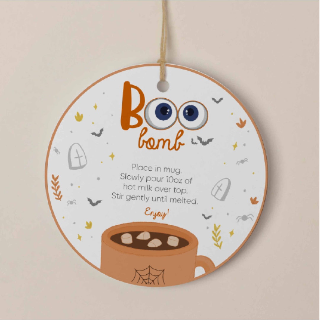 Boo Bomb Printable Tag Designs for Halloween DIY Treat Bags, Gifts ...