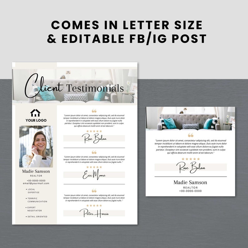 Client Testimonials Flyer Client Reviews Testimonial - Etsy