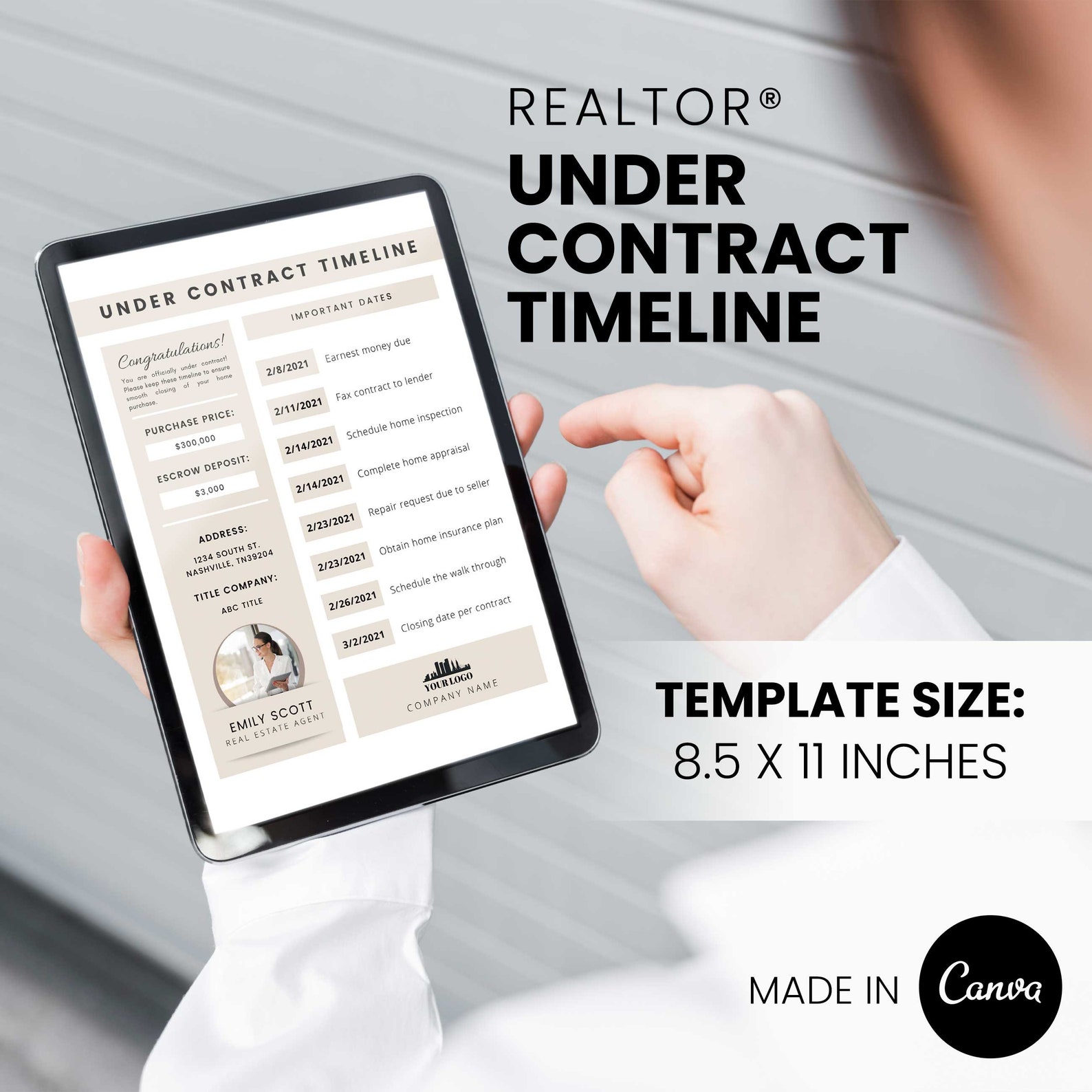 Under Contract Timeline for Real Estate Canva Realtor - Etsy