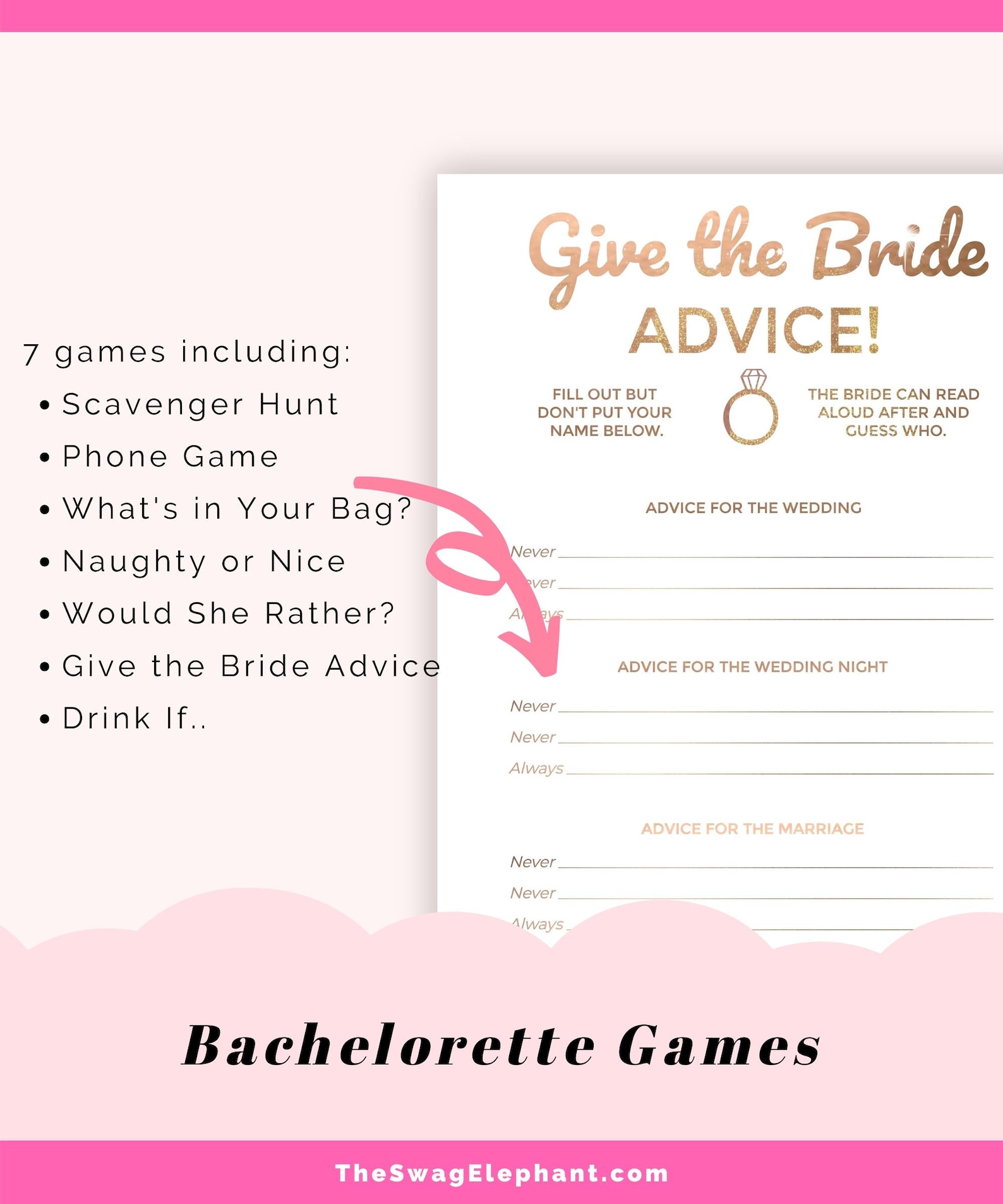 7 Rose Gold Bachelorette Party Games Bundle - Etsy