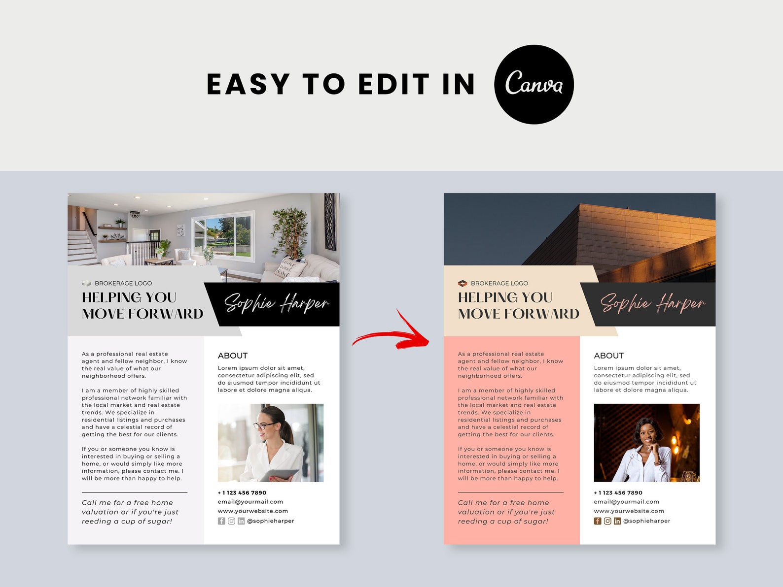 New Agent Introduction Flyer for Real Estate Canva Realtor - Etsy