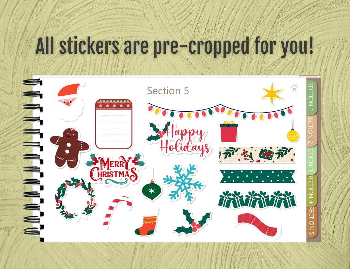 Full Year Holiday Digital Sticker Book With Goodnotes File - Etsy