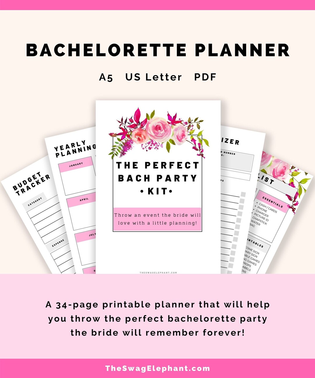 Bachelorette Planning Guide 34 Digital Printable Worksheets - Etsy