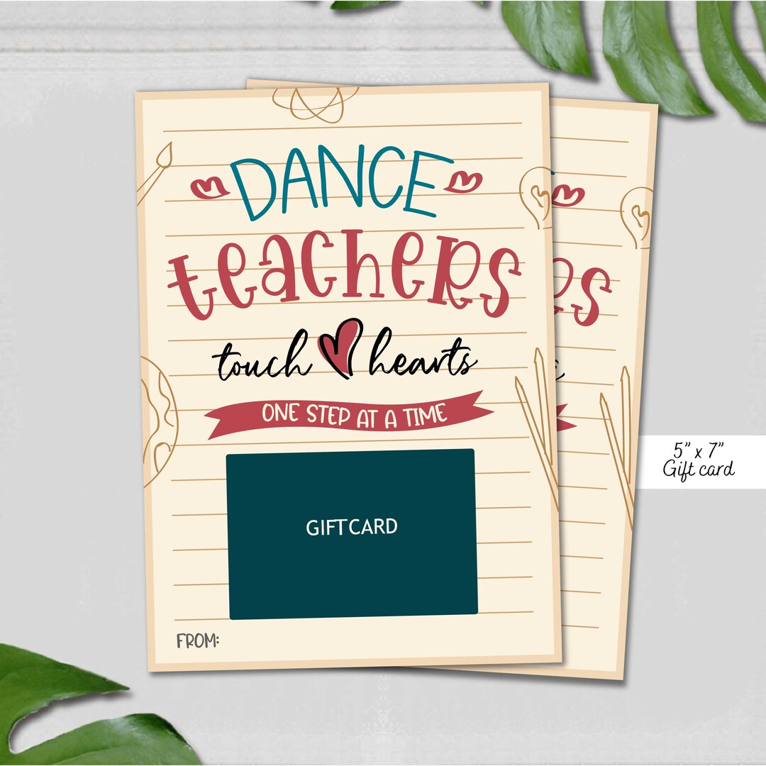 Dance Teacher Gift Card Holder, Dance Teacher Gift Tags - Etsy