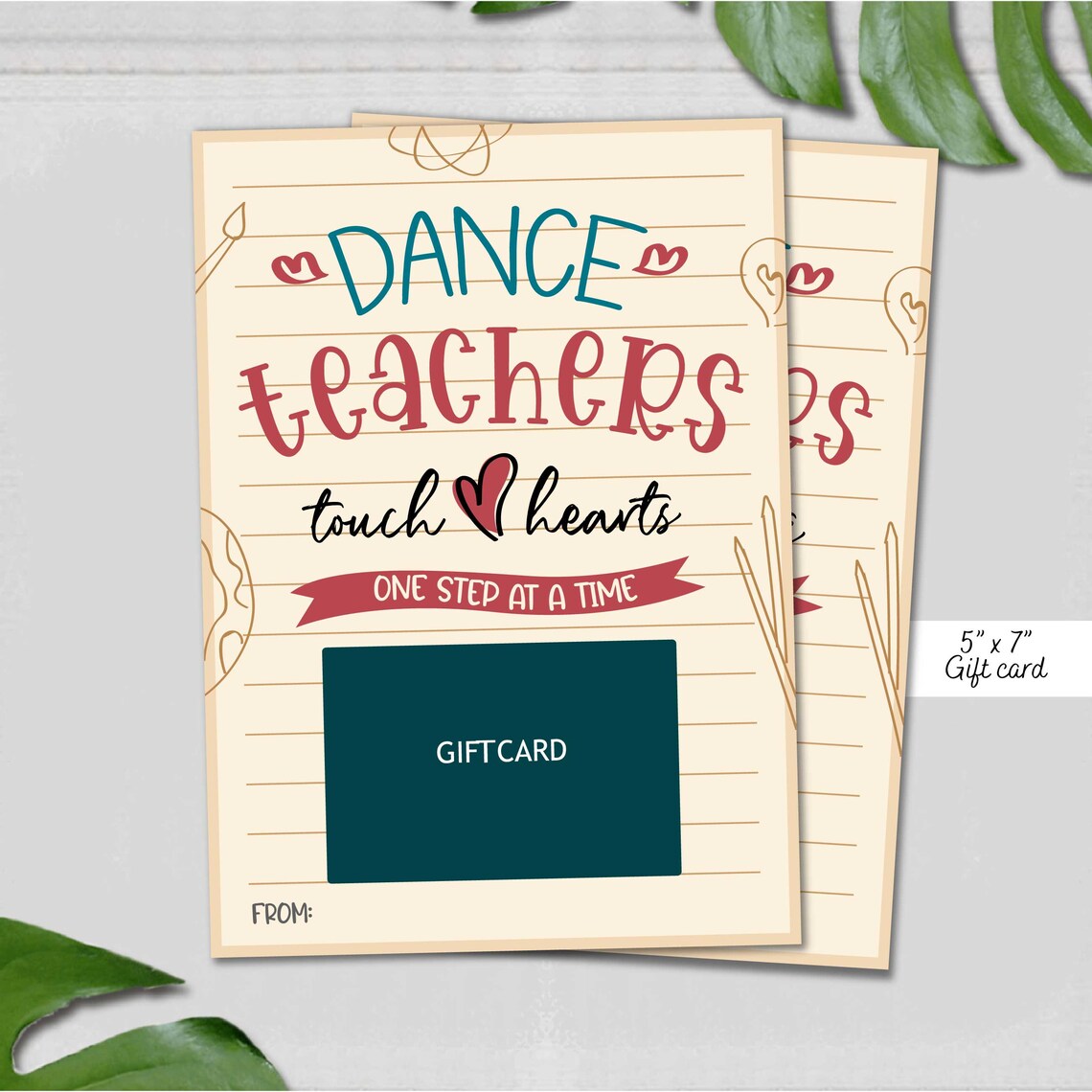 Dance Teacher Gift Card Holder Dance Teacher Gift Tags | Etsy