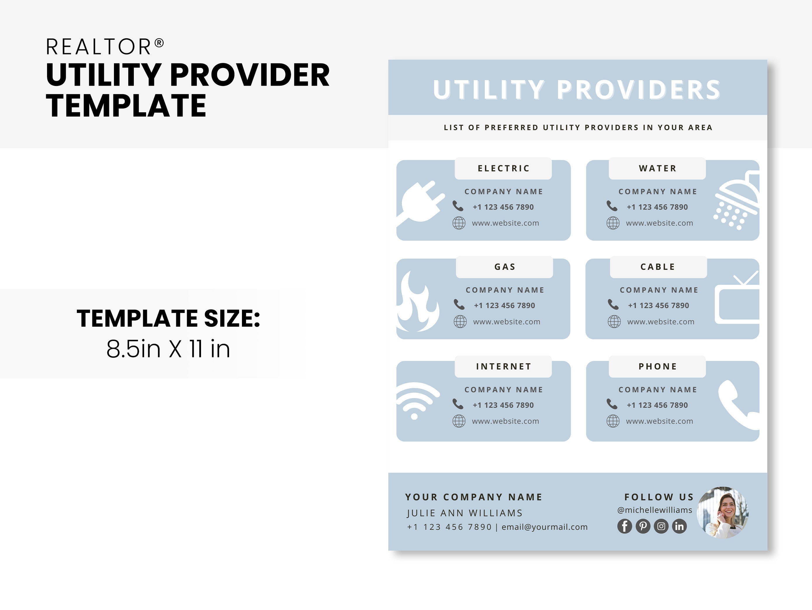 Utility Providers Template for Real Estate Agents, Canva Realtor ...