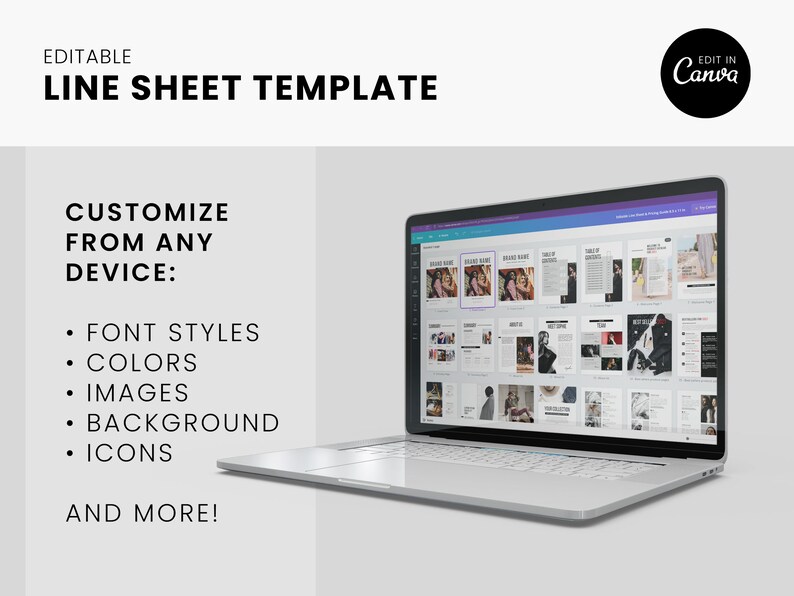 Line Sheet Template Canva Template Wholesale Catalog - Etsy