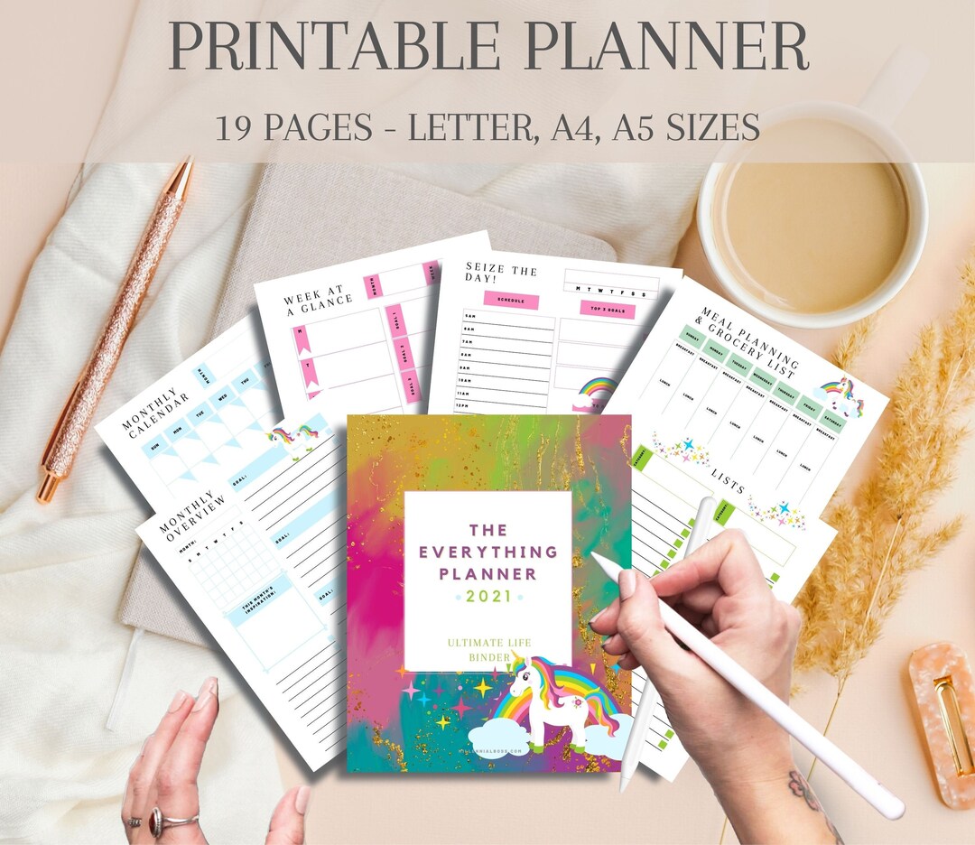 Daily Planner Printable Set 2021 Planner Inserts LTR A4 A5 - Etsy