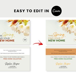 Spring Postcard for Realtors, Digital Canva Template for Agent Branding ...