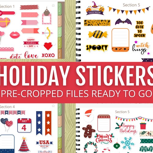 Full Year Holiday Digital Sticker Book With Goodnotes File | Etsy