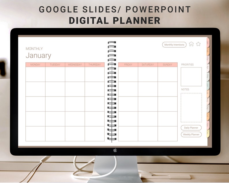 Google Slides / Powerpoint Digital Planner With Hyperlinks | Etsy