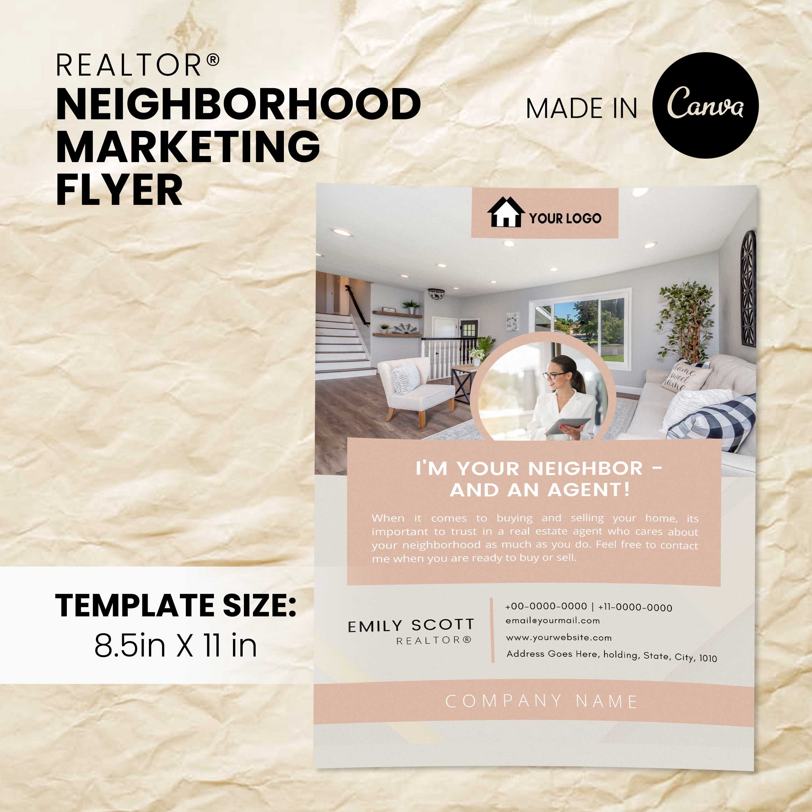 Realtor Neighborhood Marketing Flyer Canva Template for Real - Etsy