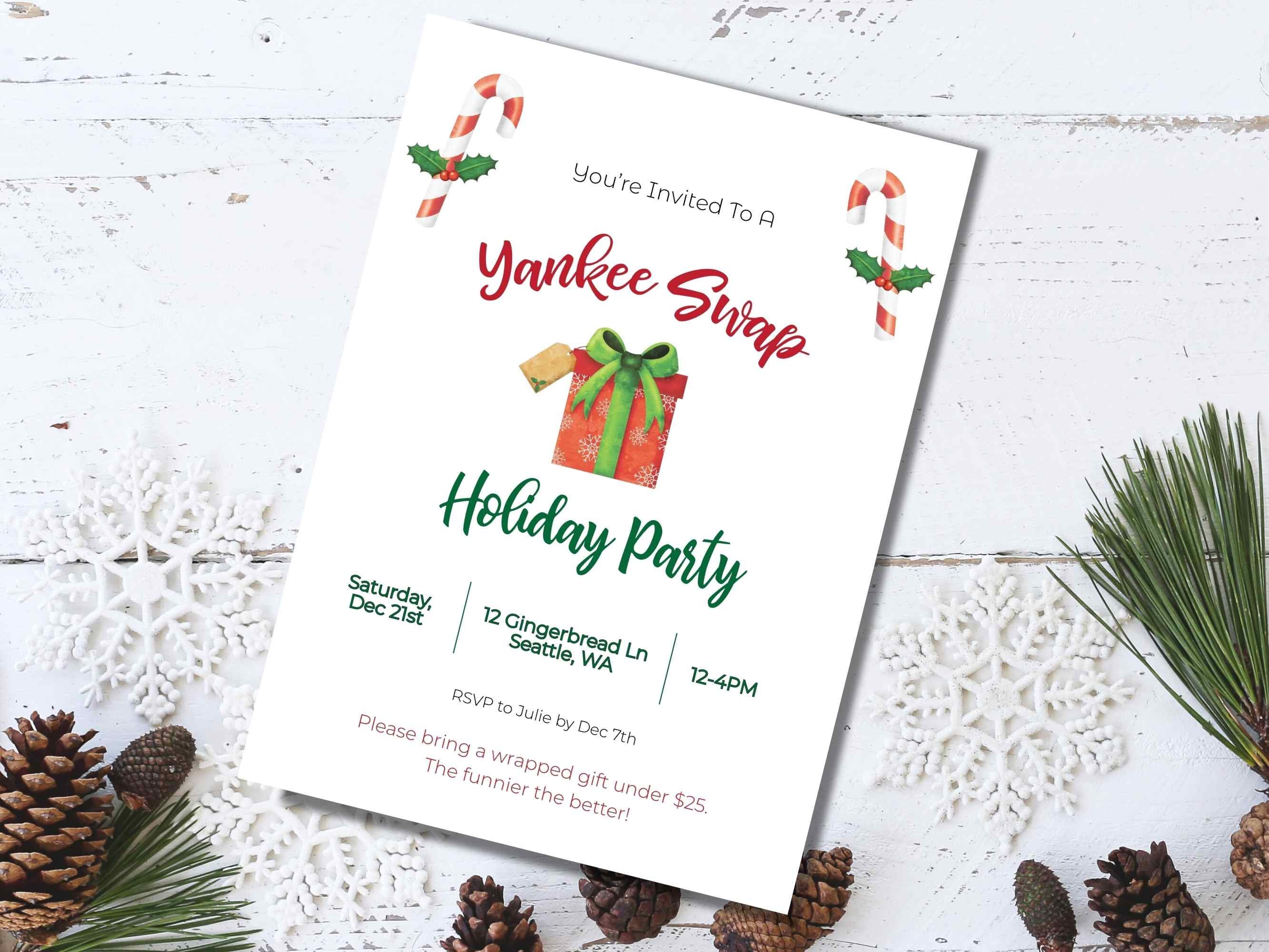 Digital Yankee Swap Party Invitation Evite for Mobile Texting - Etsy
