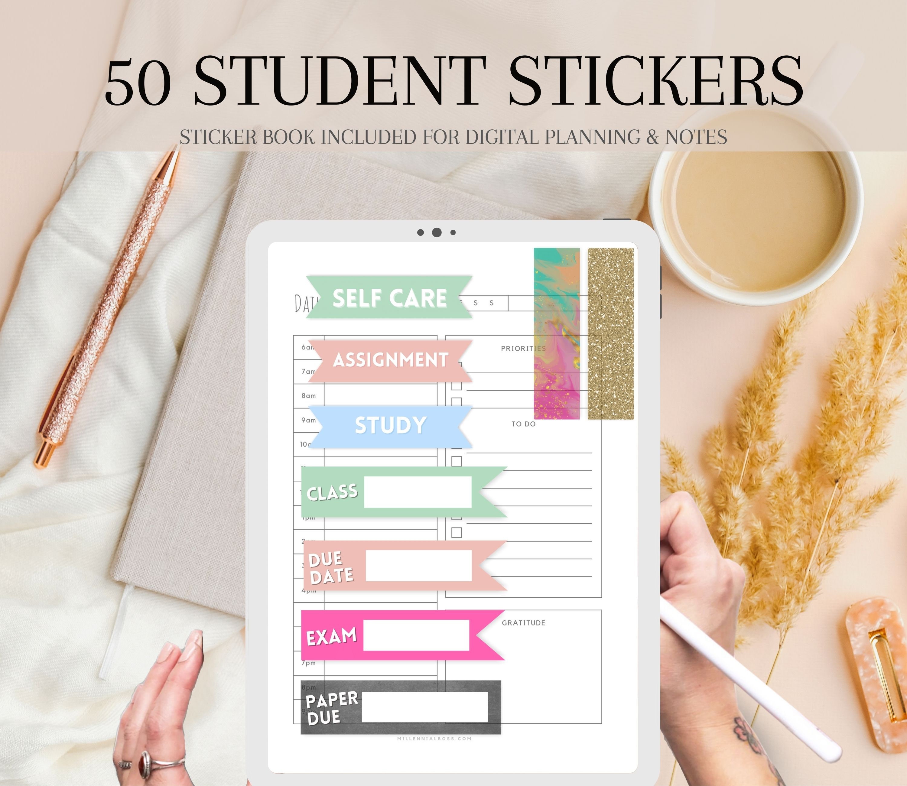Student Planner Digital Stickers for Ipad Goodnotes College - Etsy