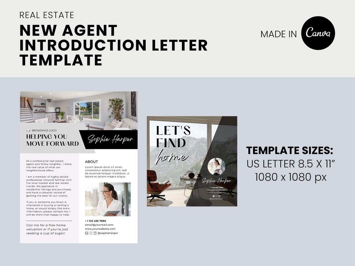New Agent Introduction Flyer for Real Estate Canva Realtor - Etsy