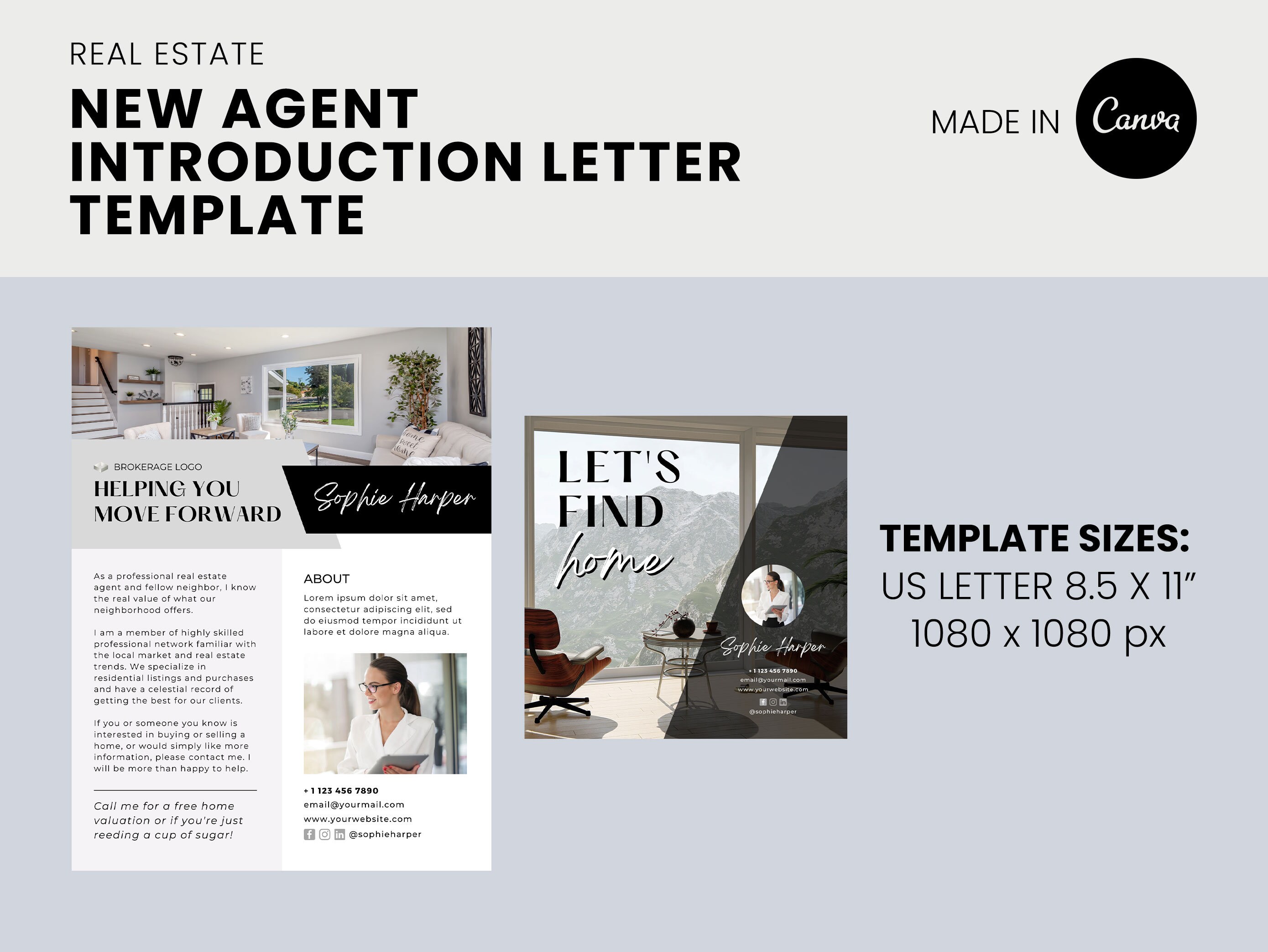 New Agent Introduction Flyer for Real Estate Canva Realtor - Etsy