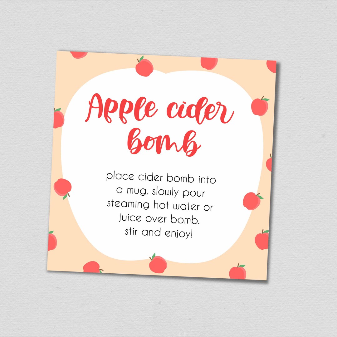 Apple Cider Bomb Printable Designs for DIY Treat Bags Gifts - Etsy