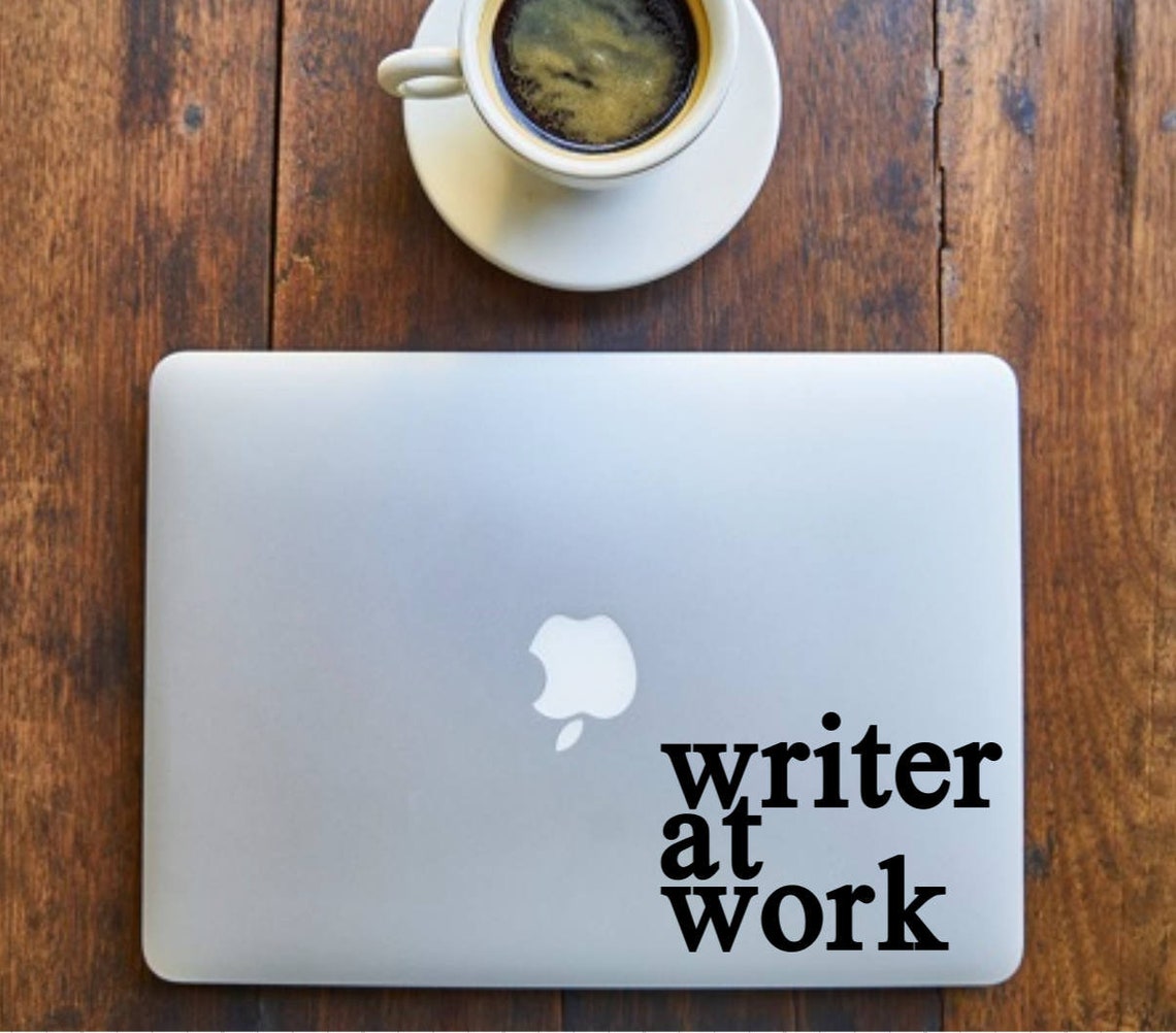 Writer at Work - Sticker for Writers, Laptop, Office, Window - Vinyl ...