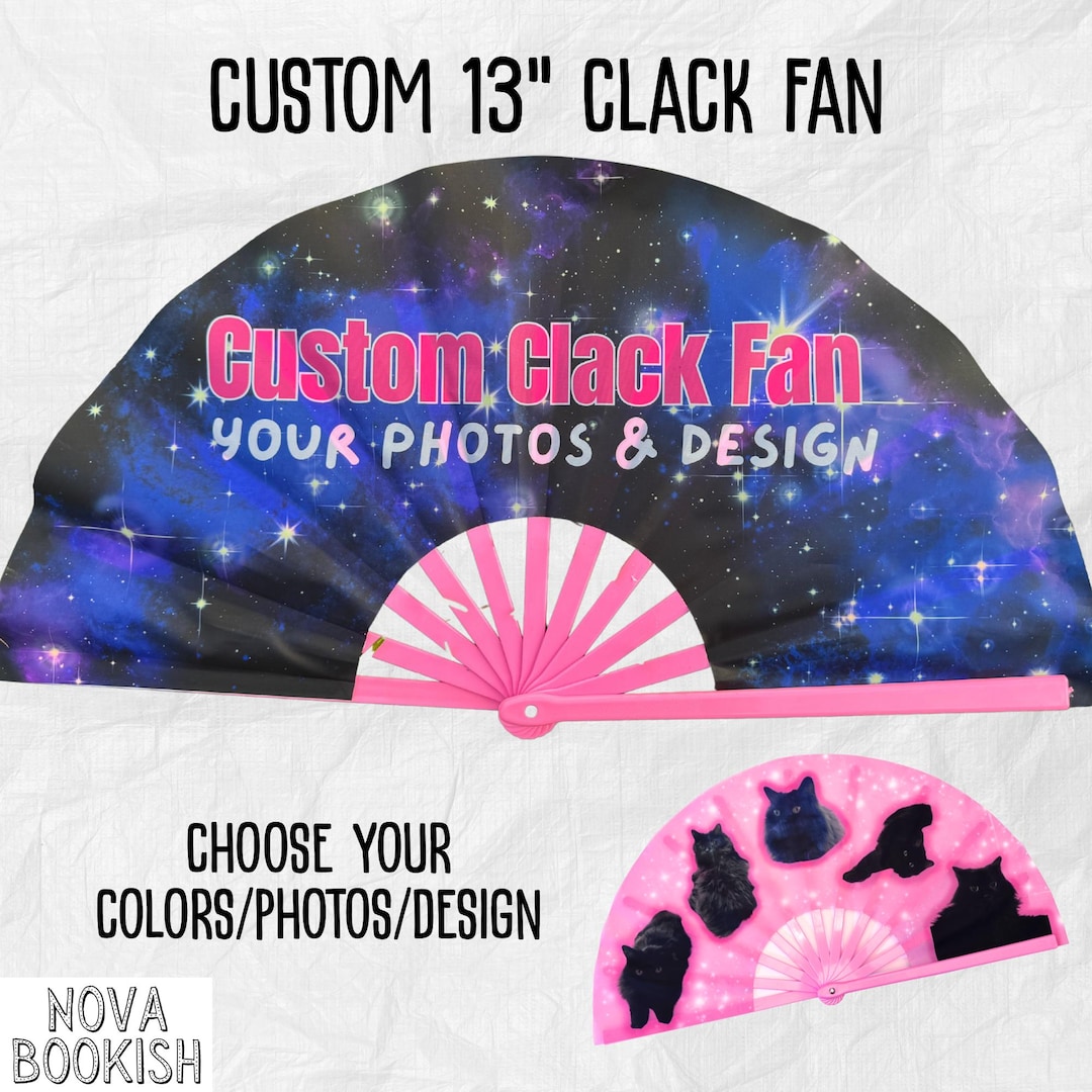Custom Clack Fan - Sublimated Folding Hand Fan - Your Colors Photos and ...