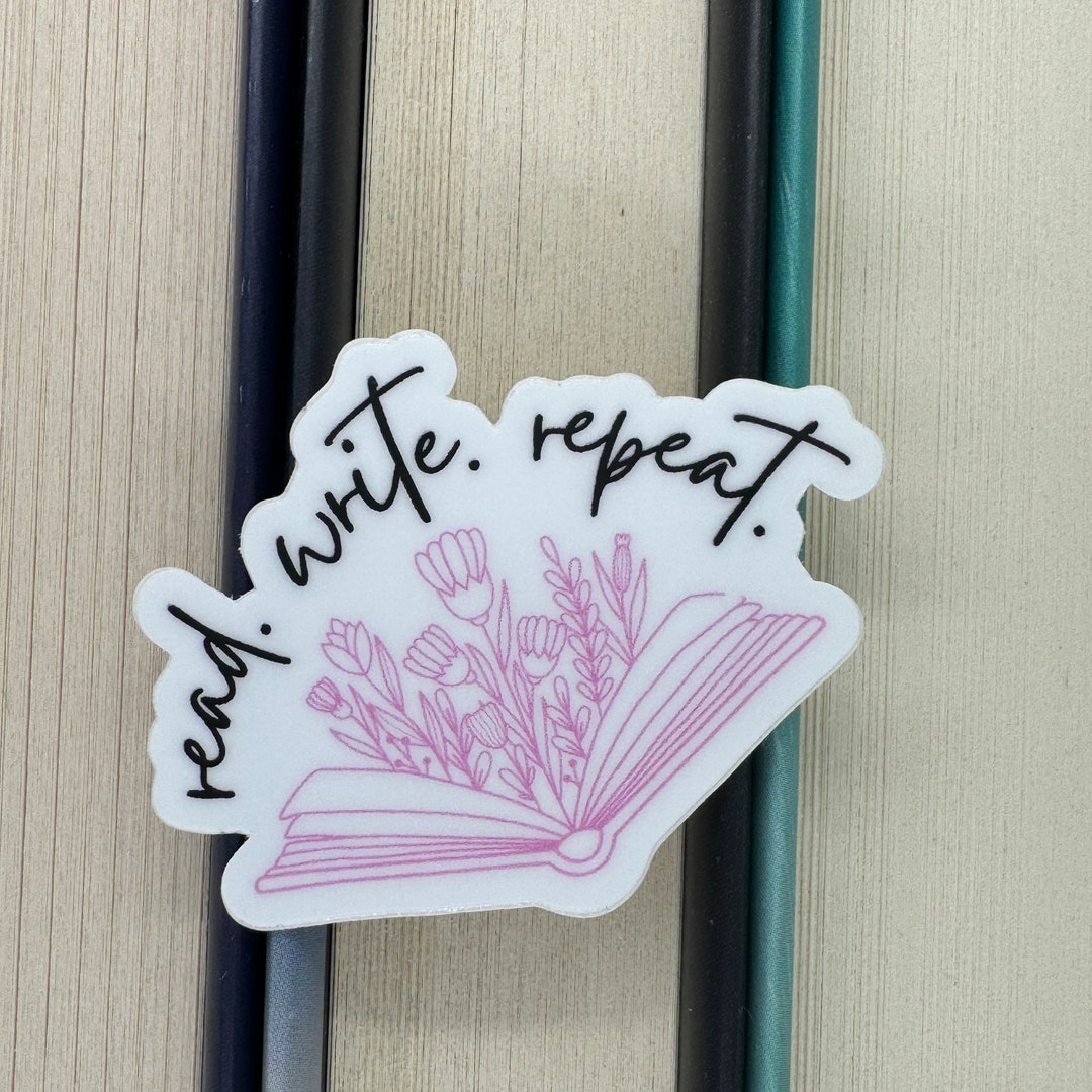 Read Write Repeat Sticker: Floral Book, Waterproof Matte Finish - Etsy