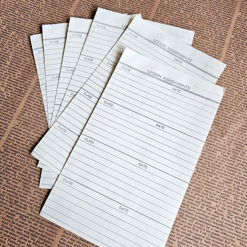 6 Vintage Lined Paper Lesson Assignment Pages: Junk Journal Ephemera - Etsy