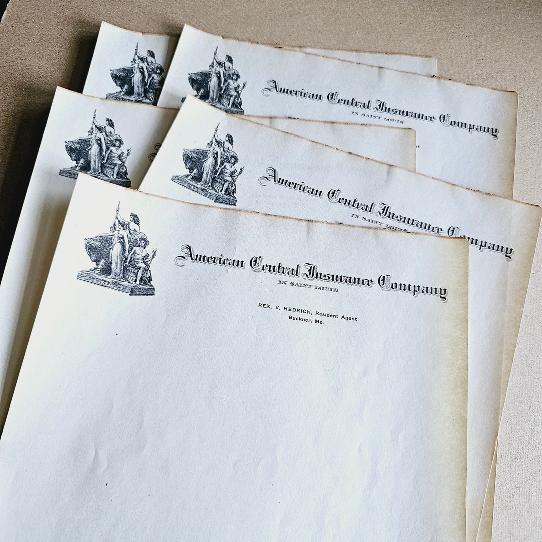 Antique Insurance Ledger Pages: 1900s Ephemera Set of 5 - Etsy