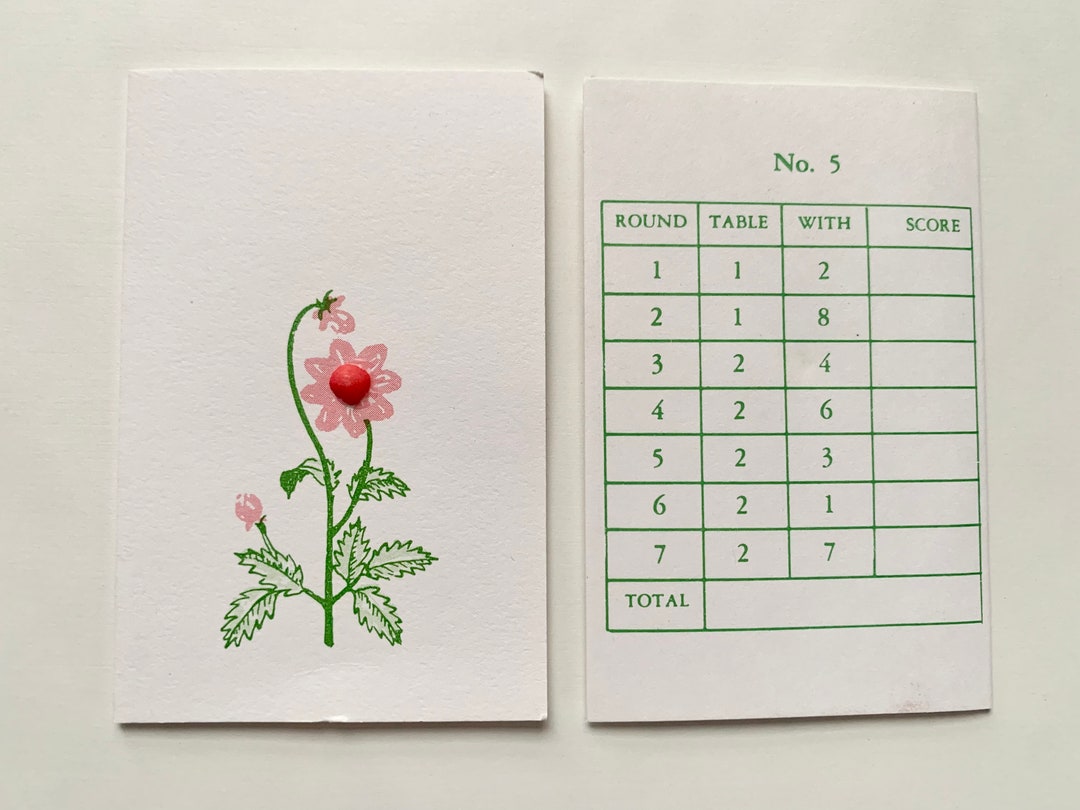 Vintage Floral Bridge Set Paper Ephemera Vintage Game - Etsy