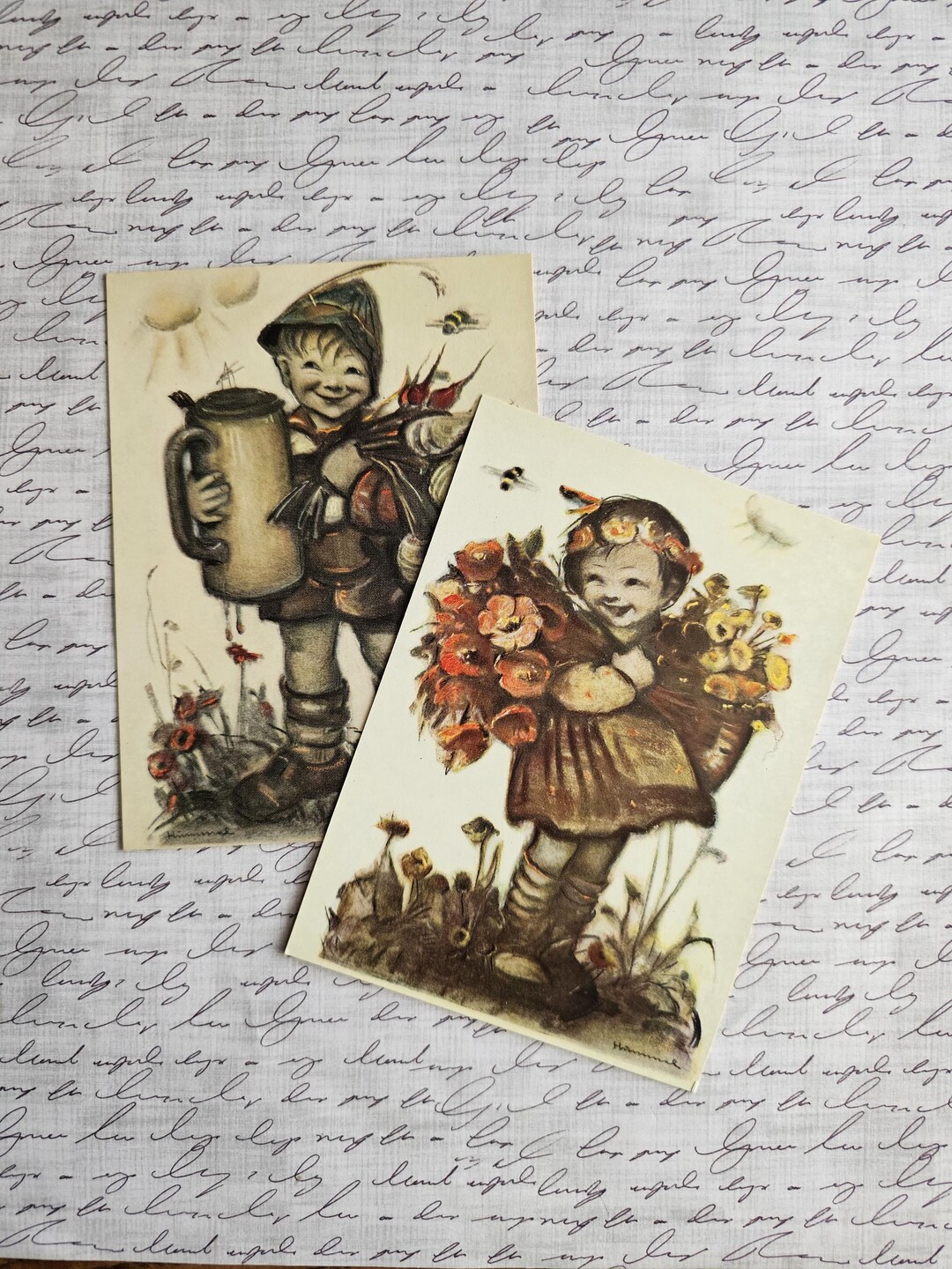 Vintage Hummel Postcards Set of 2, Christmas Junk Journal Supply ...