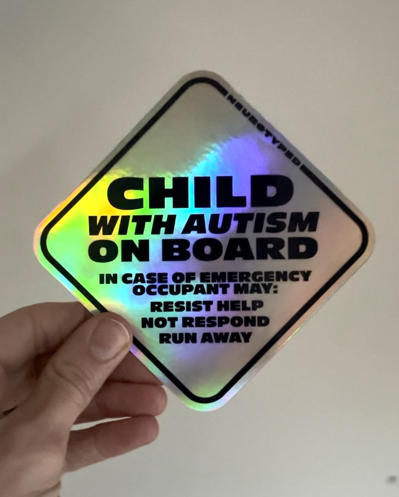 HOLOGRAPHIC CHILD or Person With AUTISM on Board Car Sticker - Etsy