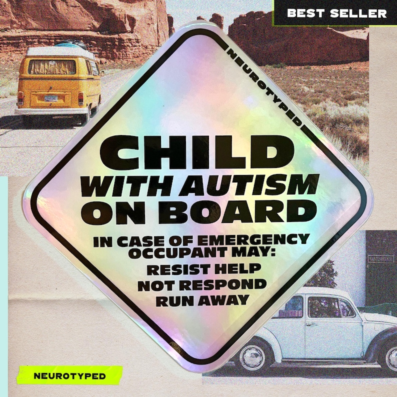 HOLOGRAPHIC CHILD or Person With AUTISM on Board Car Sticker - Etsy