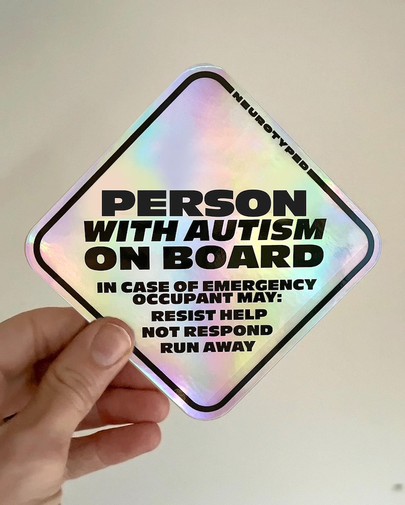 HOLOGRAPHIC CHILD or Person With AUTISM on Board Car Sticker - Etsy