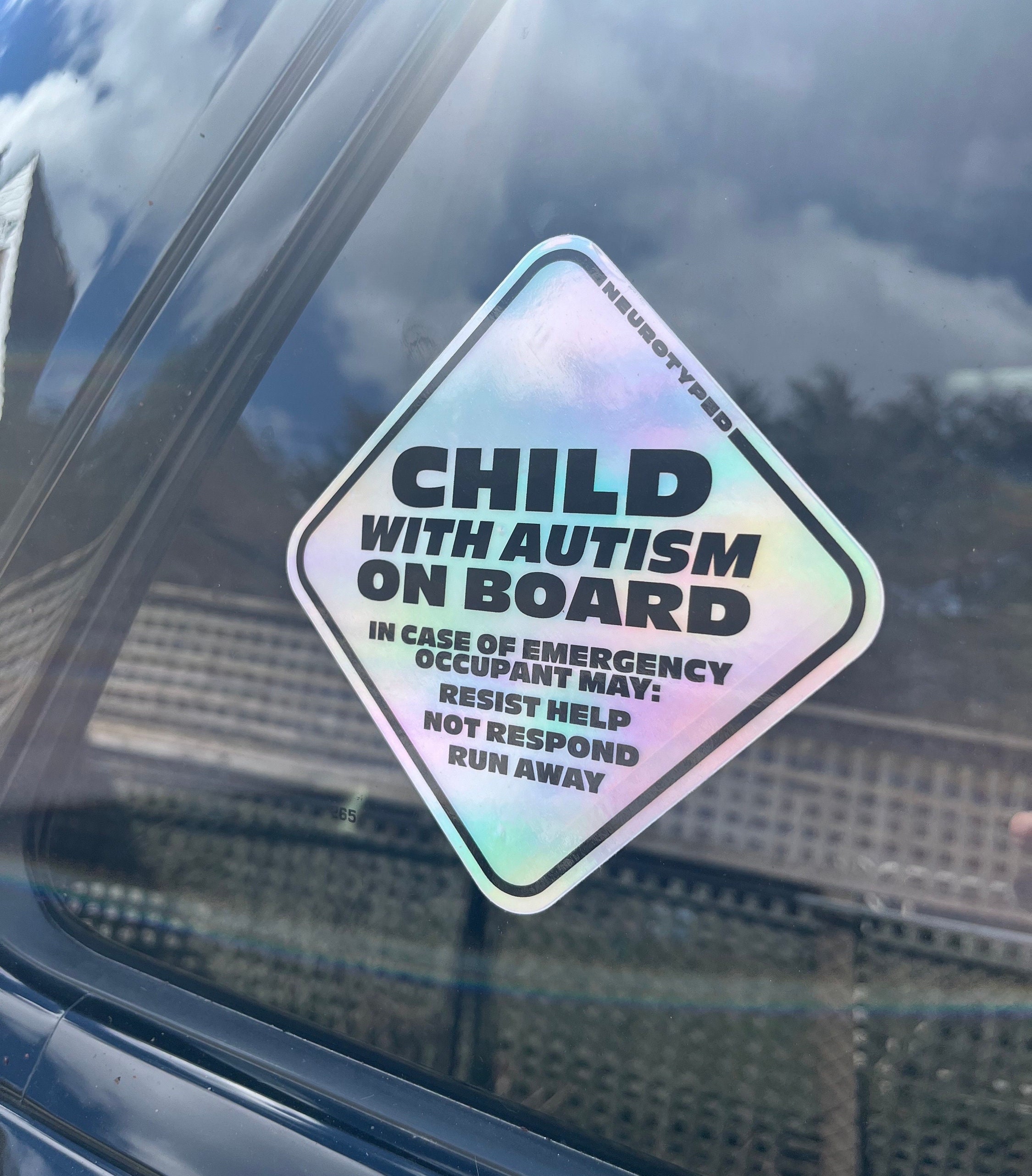 HOLOGRAPHIC CHILD or Person With AUTISM on Board Car Sticker - Etsy