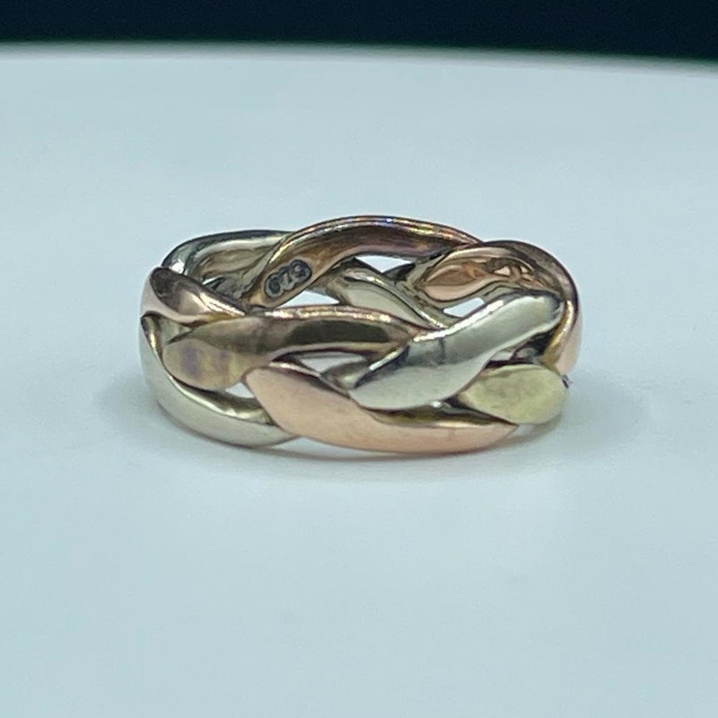 Tricolor Braided Wedding Band - Etsy