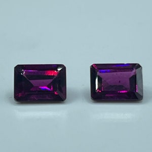 Natural Purple Grape Garnet Emerald Cut Loose Gemstones | 8x6 MM | 4.26 ...