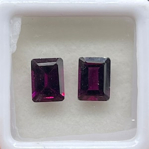 Natural Purple Grape Garnet Emerald Cut Loose Gemstones | 8x6 MM | 4.26 ...