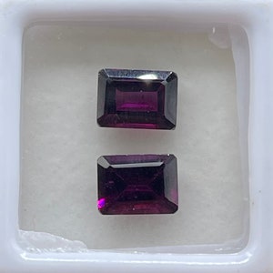 Natural Purple Grape Garnet Emerald Cut Loose Gemstones | 8x6 MM | 4.26 ...