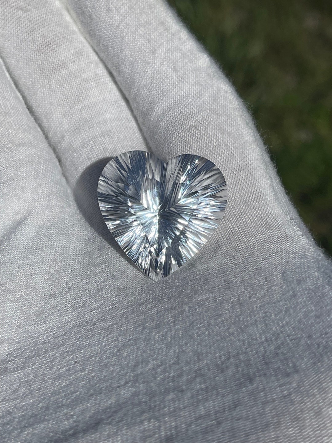 78.90 Carat Natural White Topaz Heart Fantasy Laser Cut Loose Gemstone ...