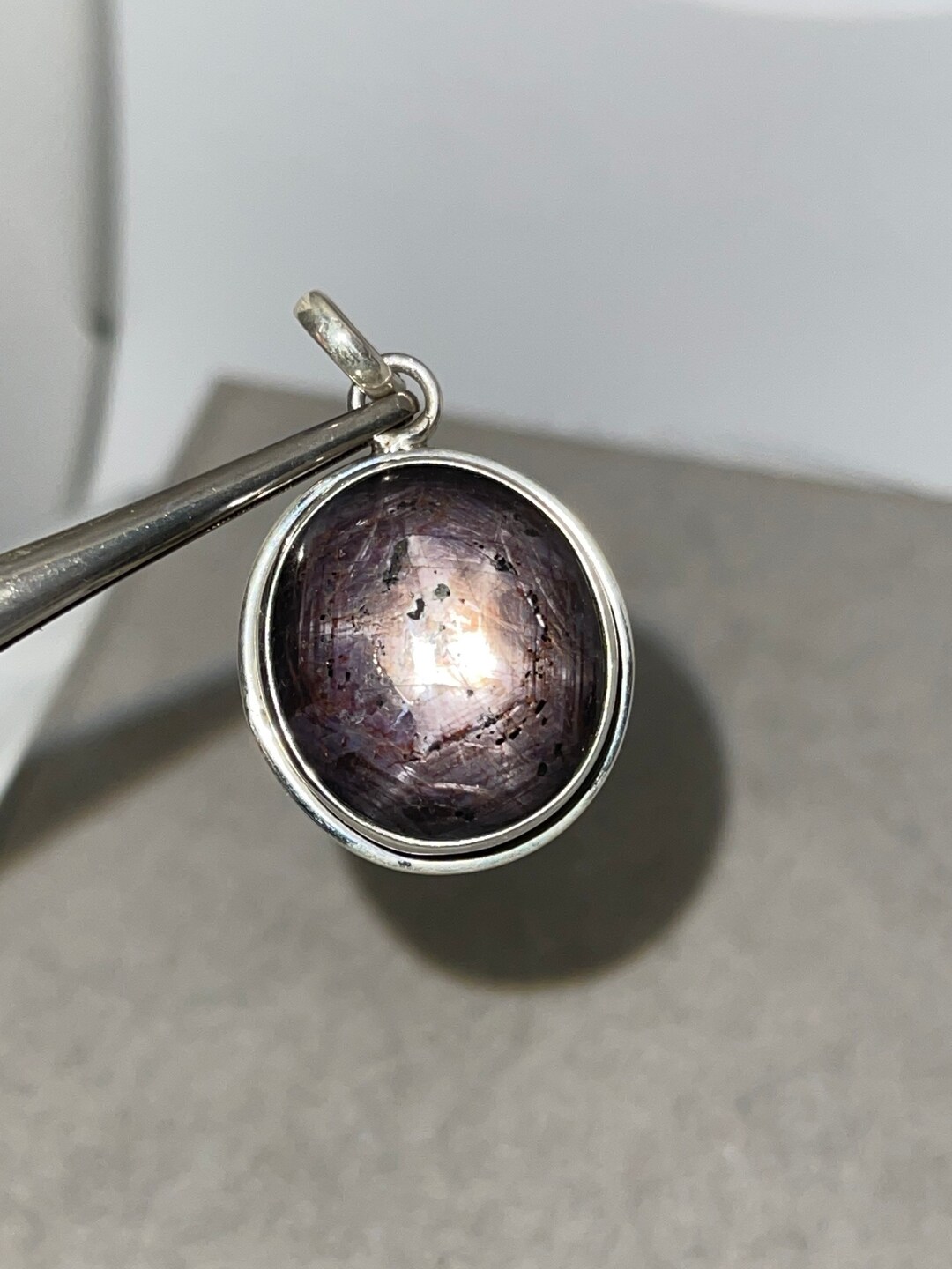 Natural Star Ruby Sterling Silver Pendant - Etsy