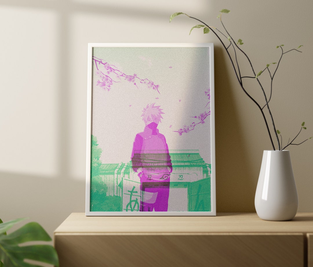 Anime Print Art Poster - Japanese Anime Manga Characters, Purple Anime ...