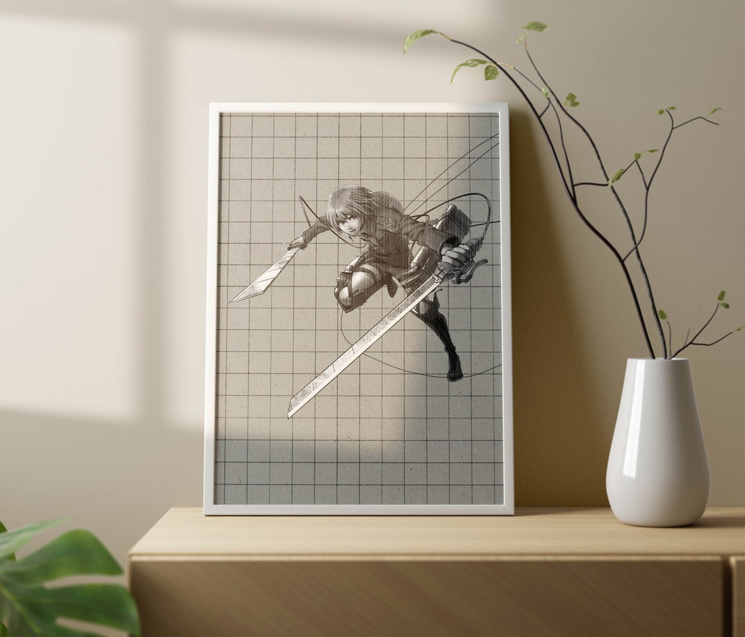 Anime Print Art Poster - Japanese Anime Manga Characters, Sketch Prints ...