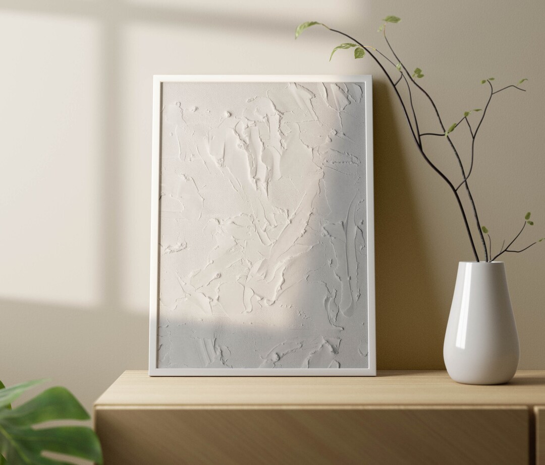 Printable Texture Imitating Wall Art | Mid Century Abstract White Paint ...