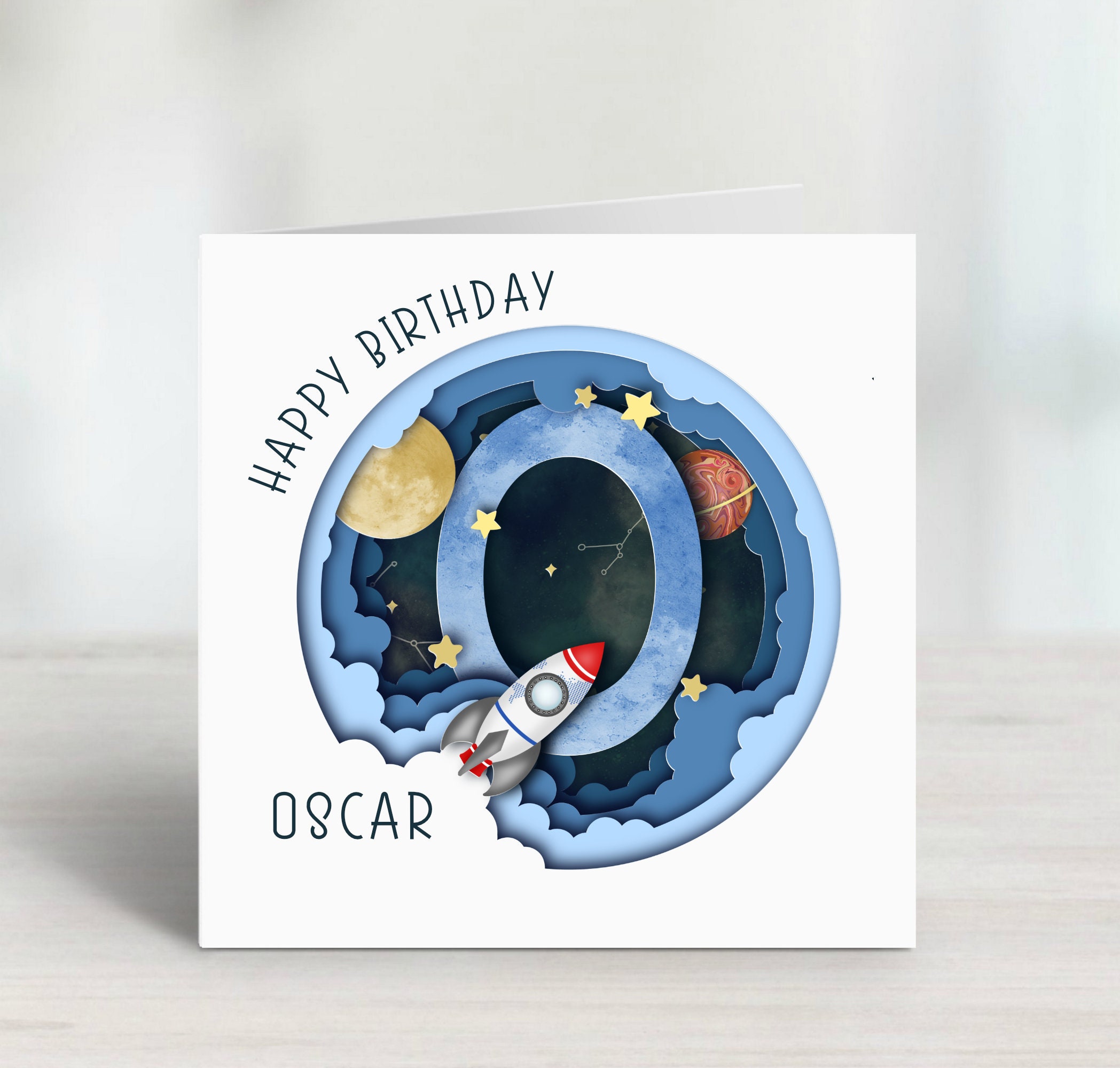 Personalised Space Birthday Card Space Theme Card - Etsy UK